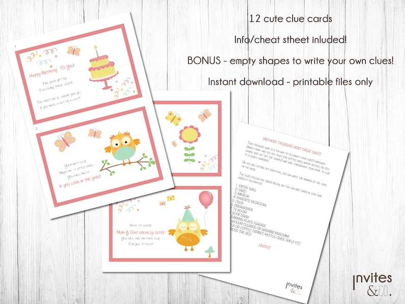 Birthday Treasure Hunt Clues Birthday Scavenger Hunt Clues - Etsy UK