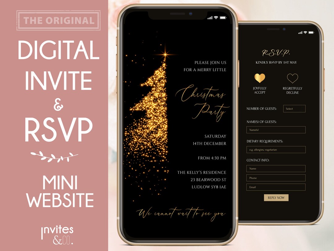 Digital Party Invitation & RSVP Mini Website Christmas - Etsy
