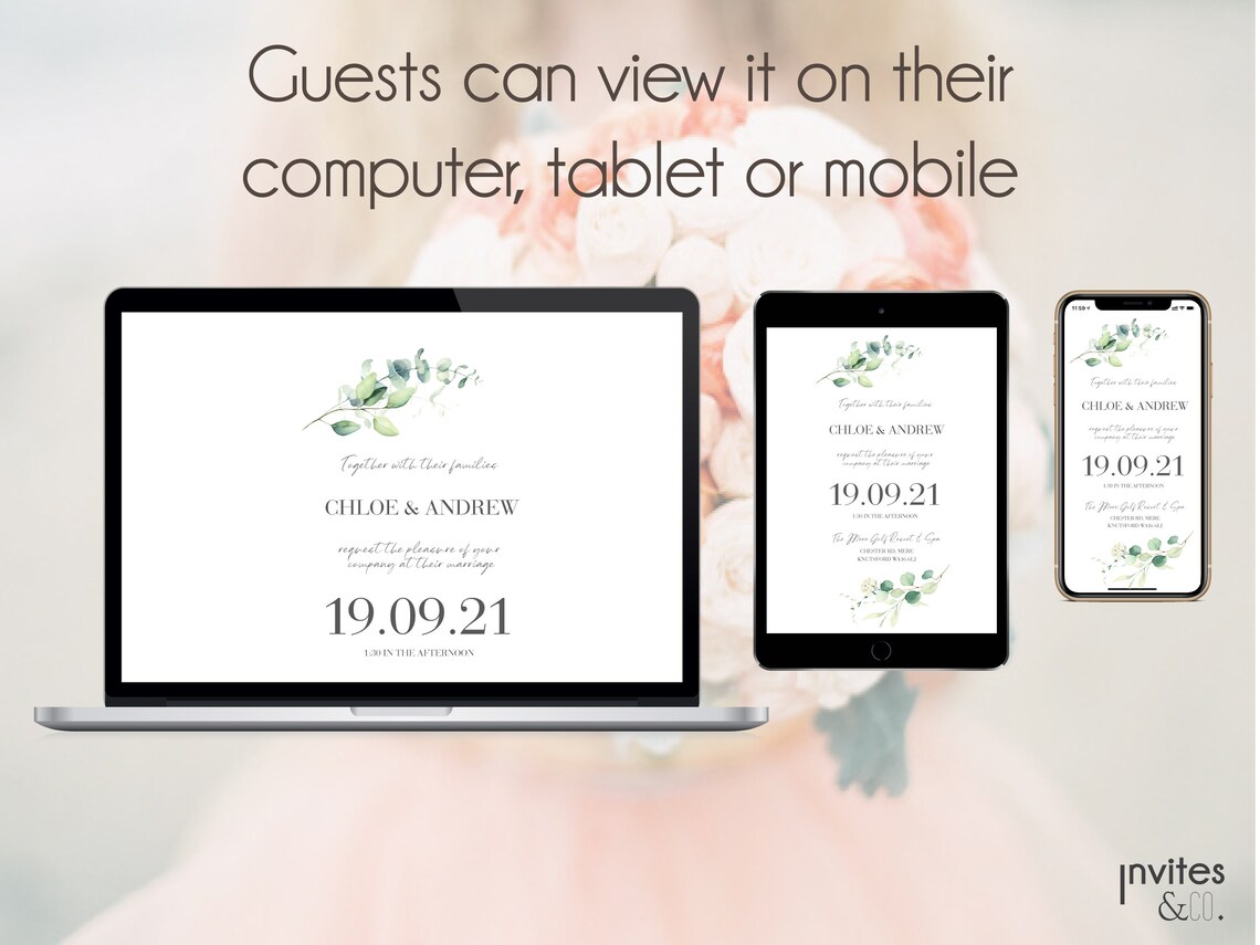 Digital Wedding Invitation & RSVP Mini Wedding Website - Etsy
