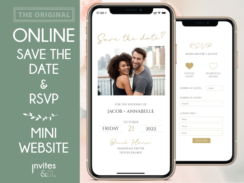 Digital Save the Date & RSVP Mini Wedding Website - Etsy