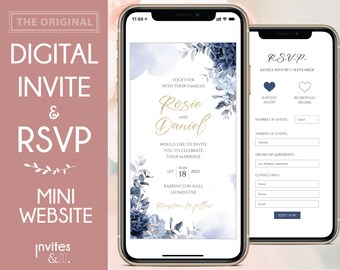 Digital Wedding Invitation & RSVP Mini Wedding Website - Etsy
