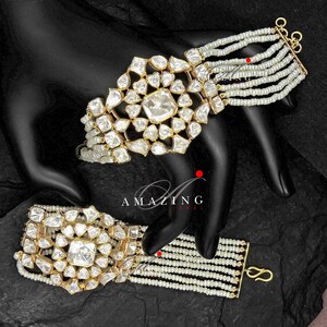 Silver Moissanite Polki Bracelet,moissanite Polki Bracelets,indian Traditional Bracelets ...