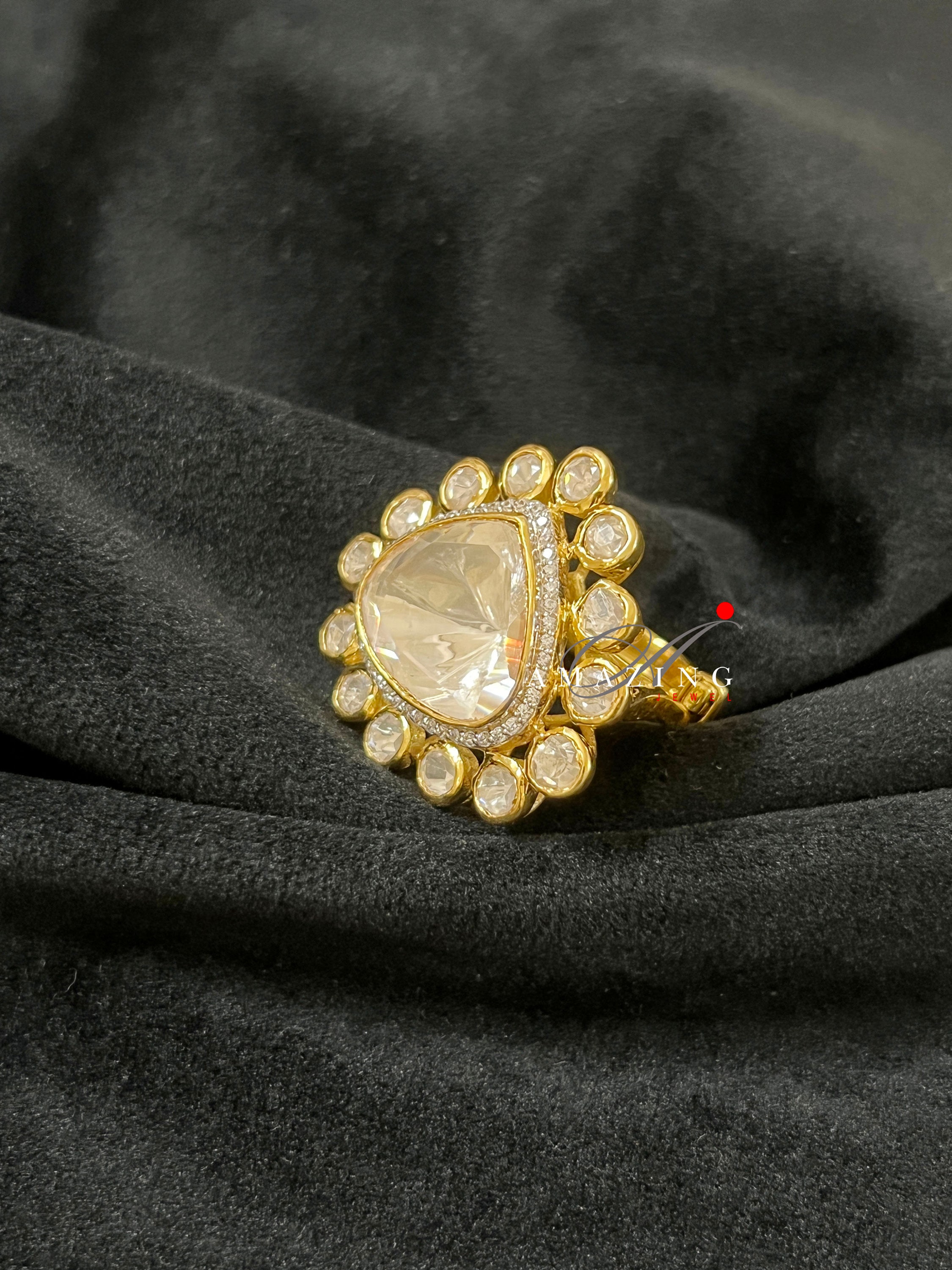 Silver Moissanite Polki Ring Traditional Polki Ring Polki - Etsy