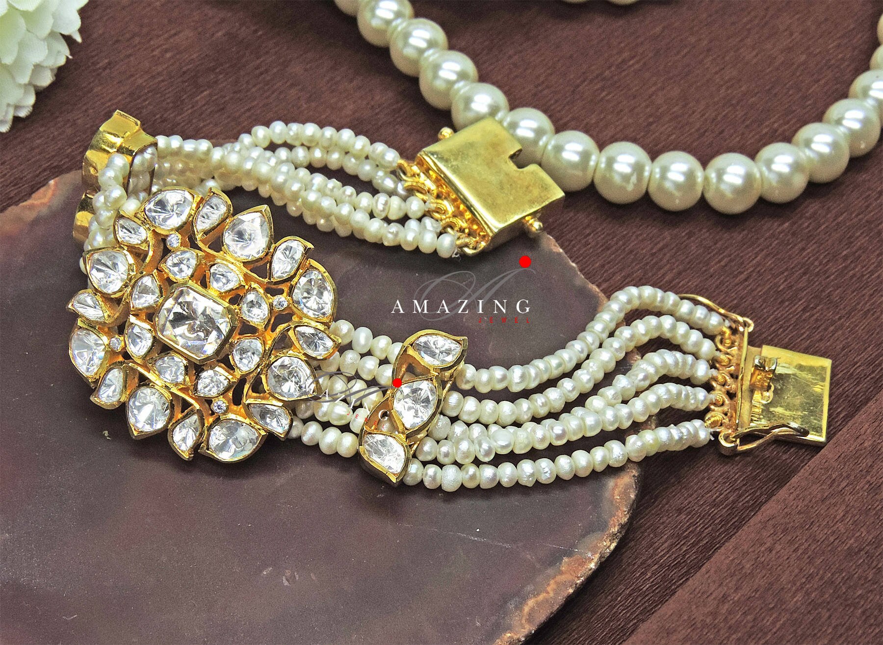 Silver Moissanite Polki Bracelet,moissanite Polki Bracelets,indian Traditional Bracelets ...