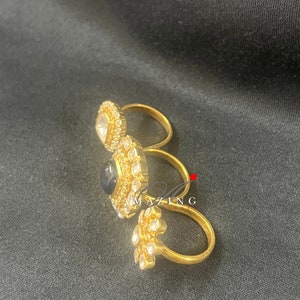 Silver Moissanite Polki Ring, Ring, Polki Ring, Contemporary Polki Ring ...