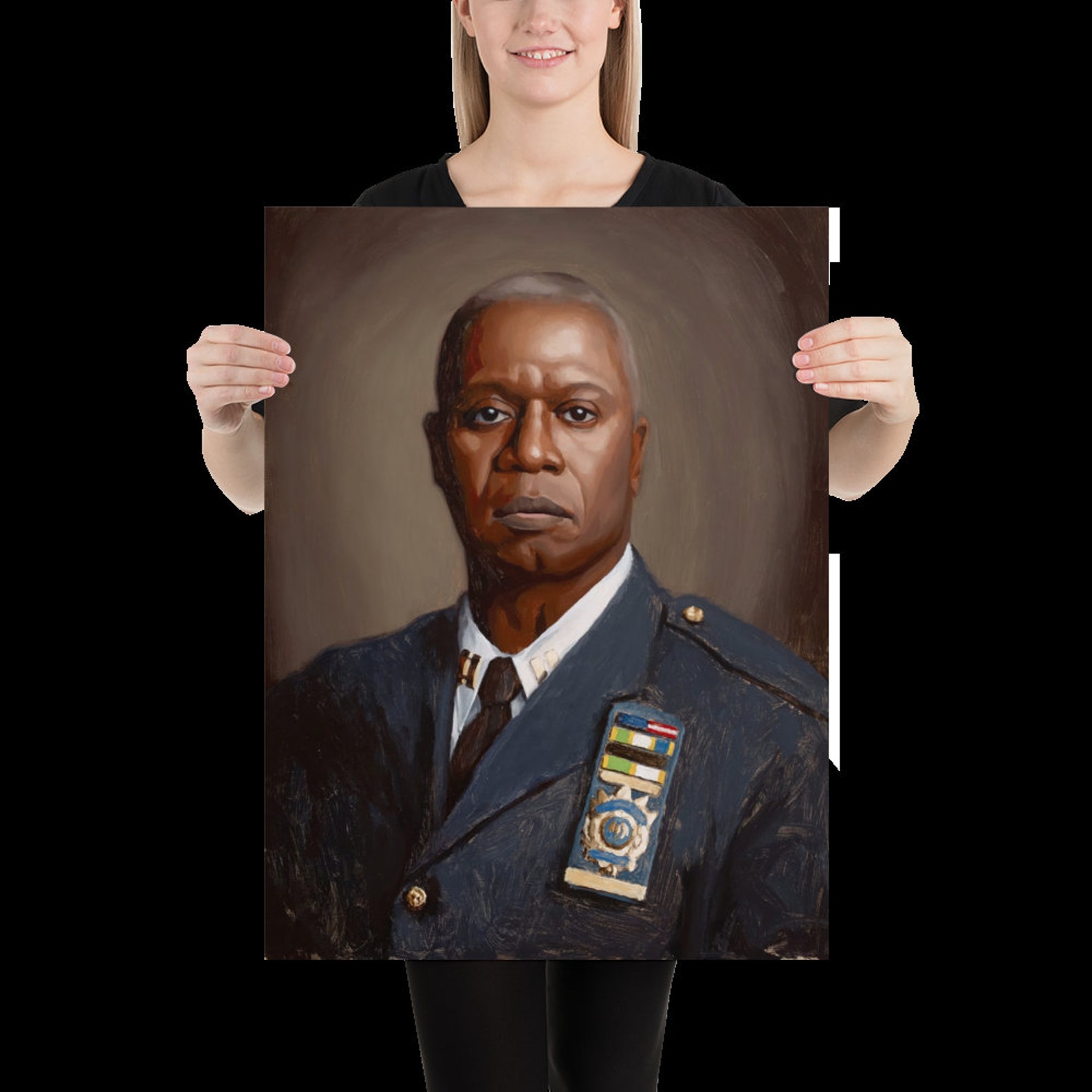 Brooklyn Nine-nine Captain Holt Portrait as Painted by Terry - Etsy