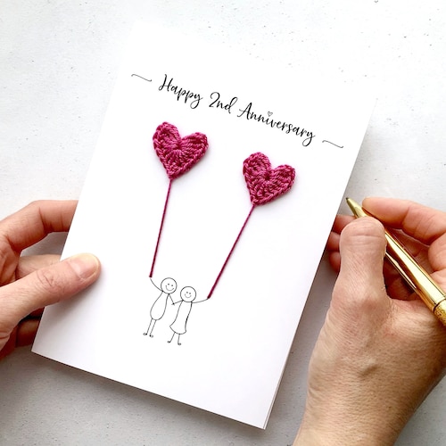 Personalised 2nd Cotton Anniversary Card Wedding Anniversary - Etsy UK