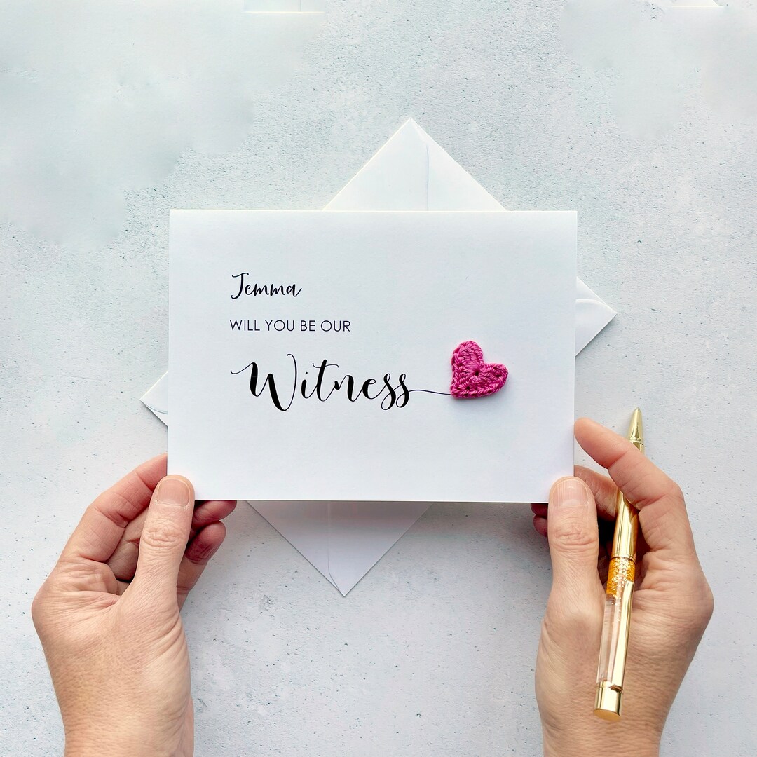 Will You Be Our Witness Card Can Be Personalised - Etsy UK