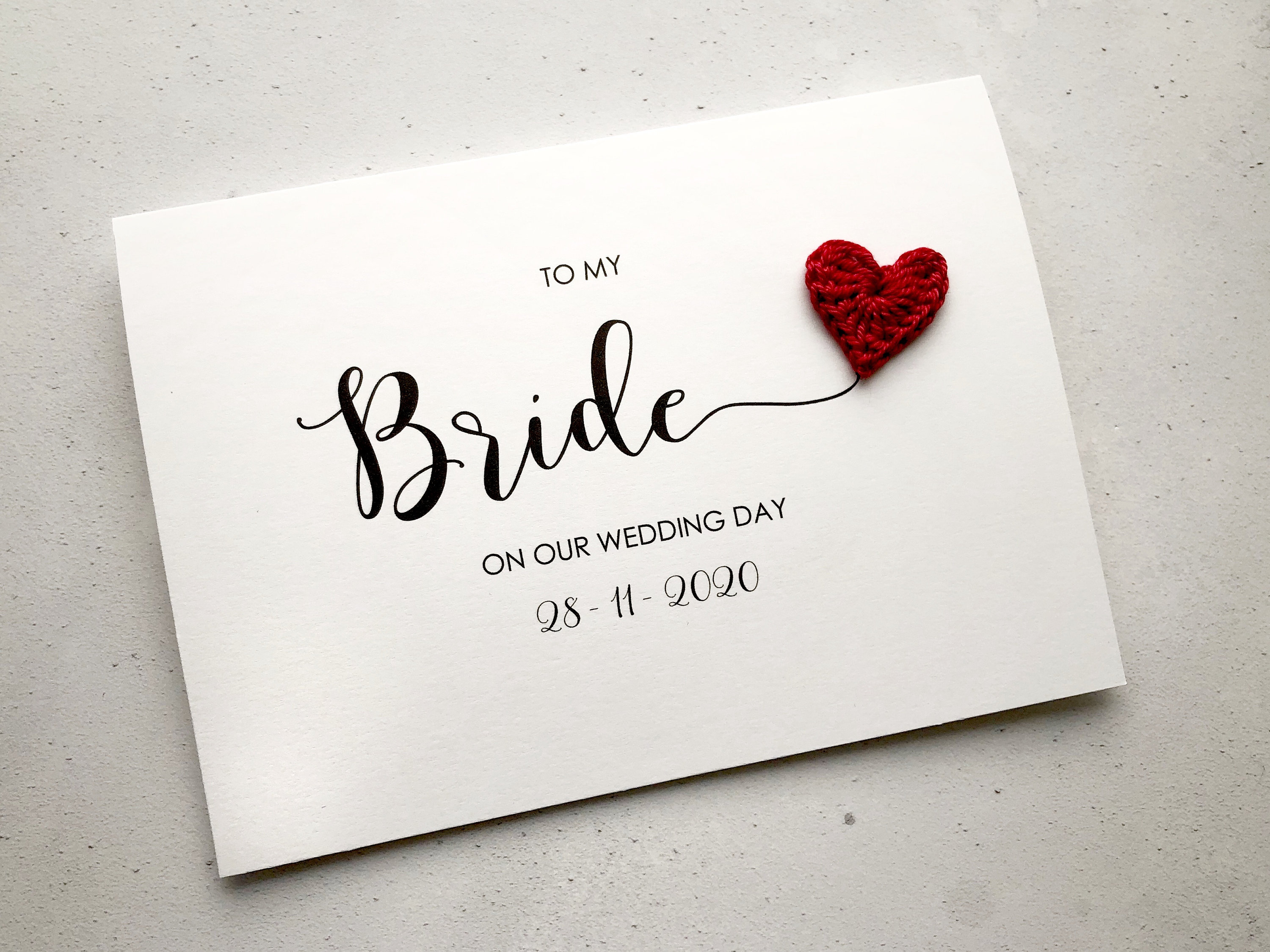 To my bride on our wedding day card | Etsy