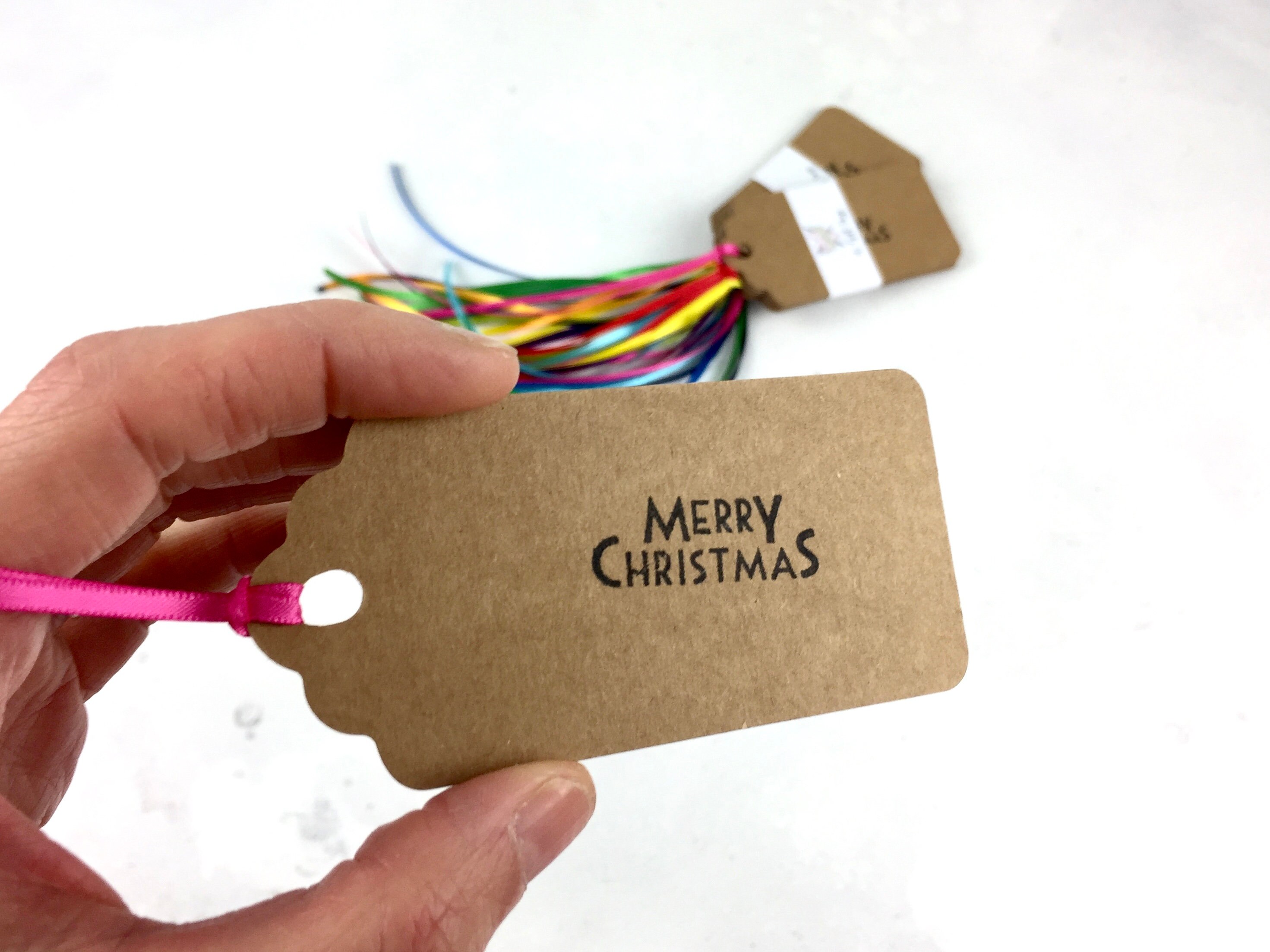 Christmas Rainbow Gift Tags 10 X Kraft Gift Tags - Etsy UK