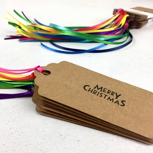 Christmas Rainbow Gift Tags - 10 X Kraft Gift Tags - Etsy UK