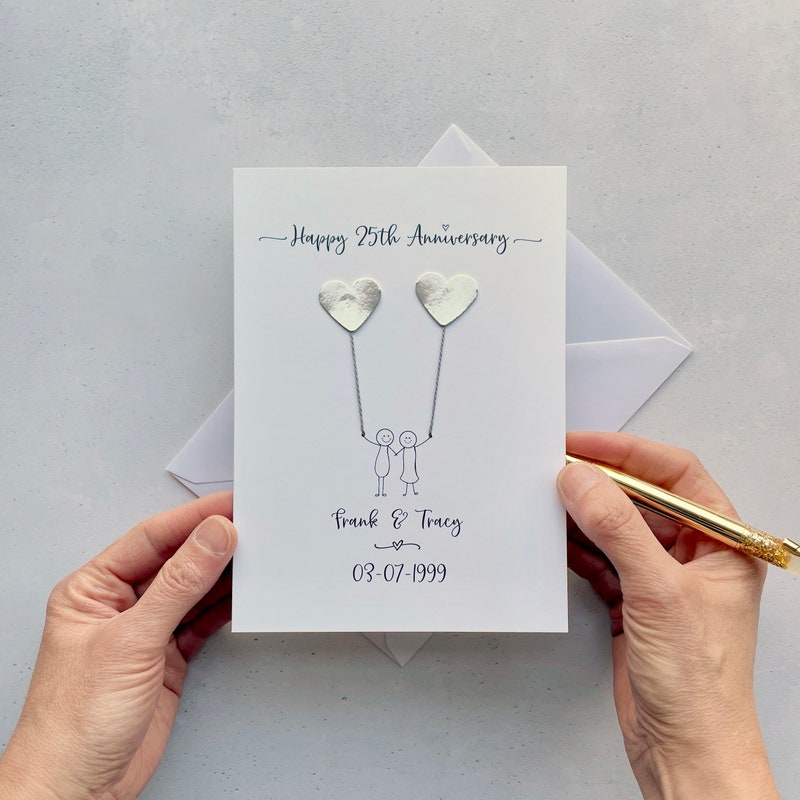 Silver Wedding Cards - Etsy UK