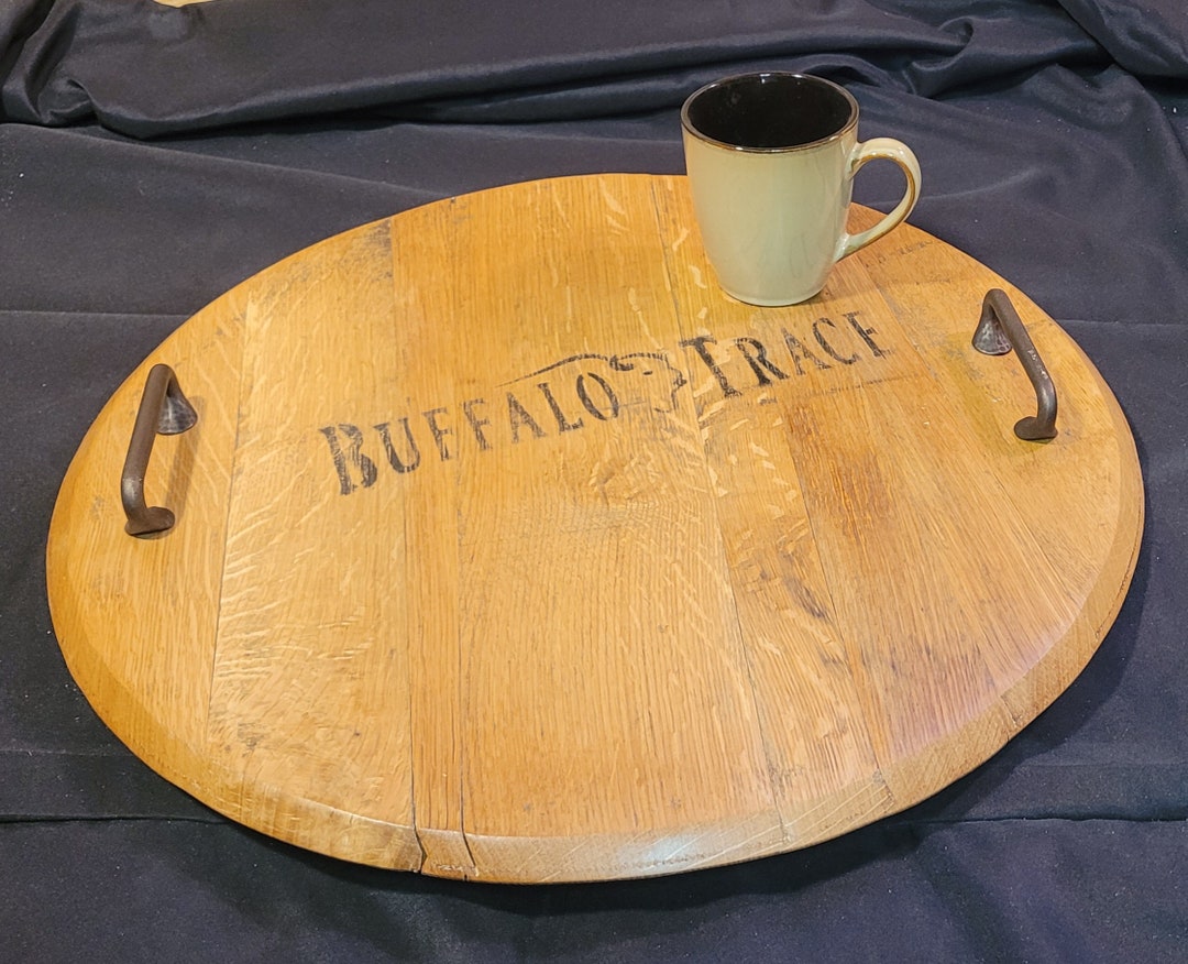 Buffalo Trace Bourbon Barrel Head Tray With Optional Lazy Susan - Etsy