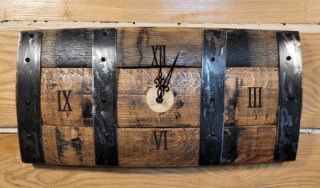 Bourbon Barrel Clock, Whiskey Barrel Clock, Barrel Stave Clock - Etsy