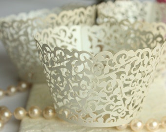 Brown Lace Filigree Cupcake Wrappers for Standard or MINI | Etsy
