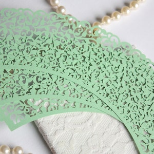 Mint Cupcake Wrappers for Mint Wedding Mint Green Lace - Etsy