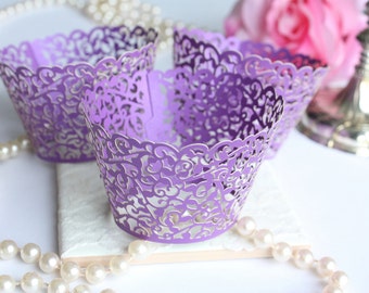 Brown Lace Filigree Cupcake Wrappers for Standard or MINI | Etsy