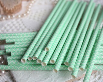 Mint Green Straws - Etsy