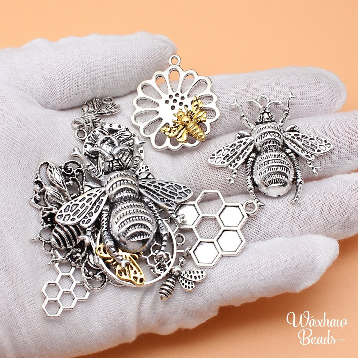 BULK 10 Silver Bee Charms, Mixed Lot of Charms (E-196) - Etsy