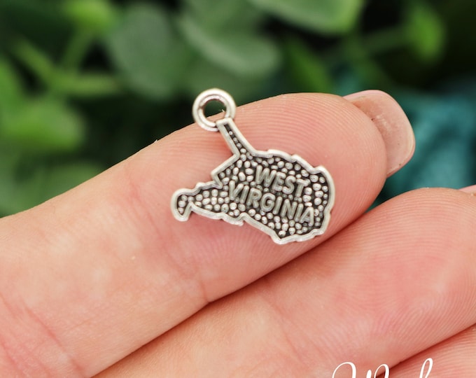 West Virginia WV Mini Wood Charms State Cutout Jewelry and Craft ...