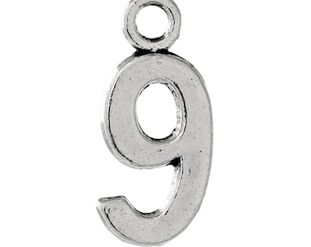 6x7mm 24k Matt Gold Numbers, Number Charms, Number Beads, Birthday ...