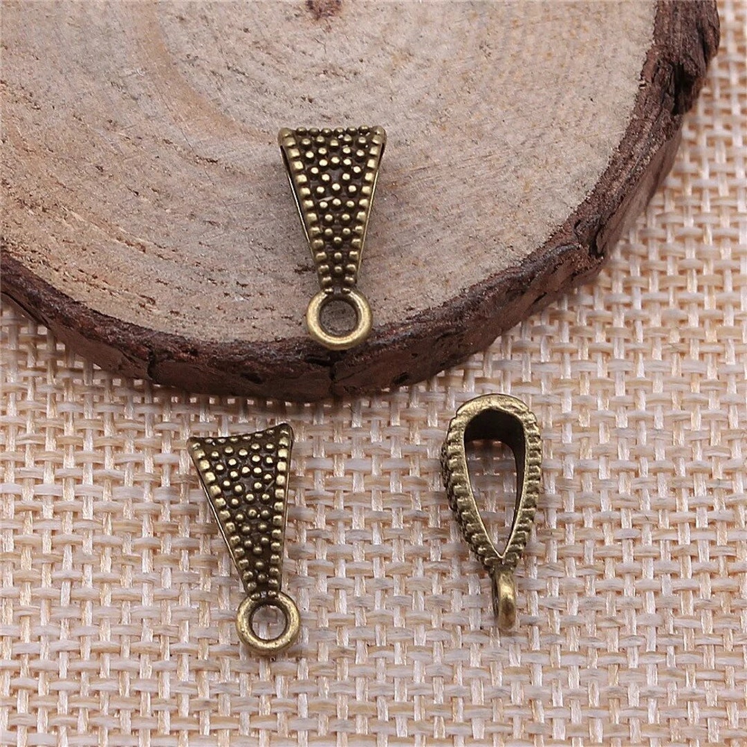 5 Bronze Bail Bead Charms, 16x8mm, Antique Bronze Bail Beads (E-138) - Etsy
