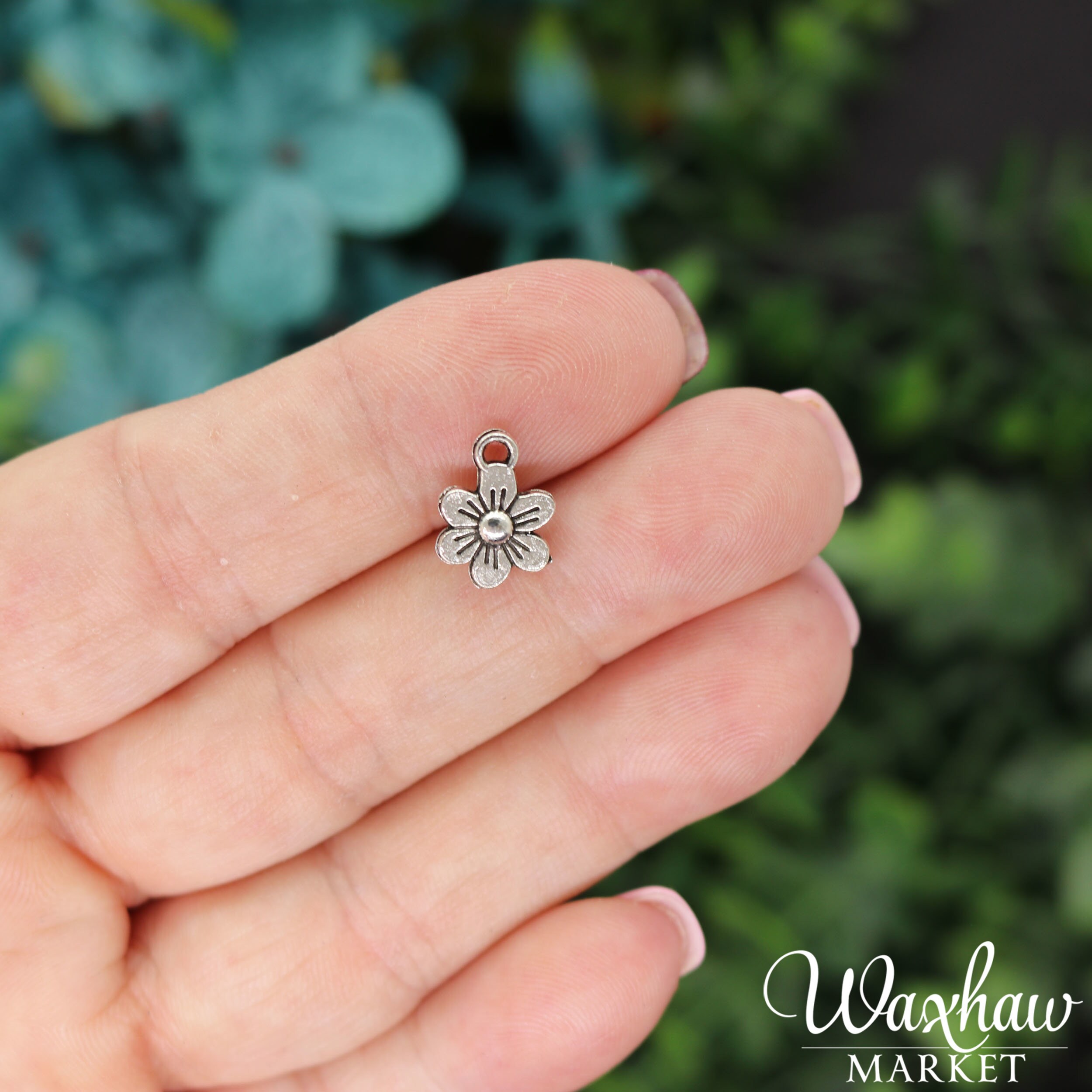 10 Silver Poppy Flower Charms 2 Sided Silver Tone Charms - Etsy