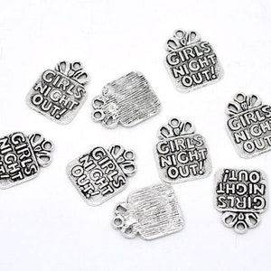 6 Girls Night Out, Silver Tone Charms (L-88) - Etsy