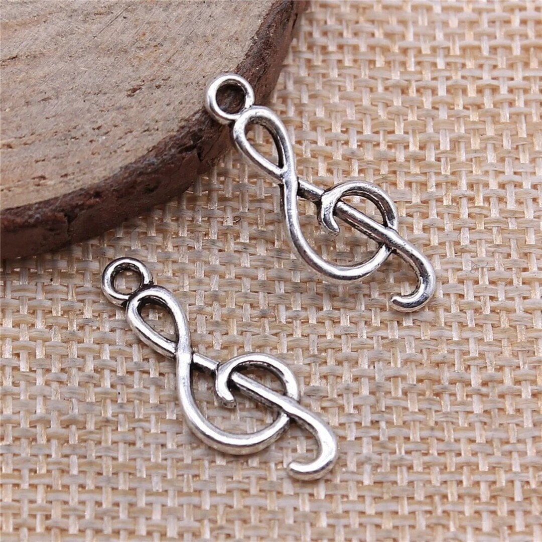 10 Silver Music Note Charms, 25x9mm, Silver Tone Charms (B-231) - Etsy