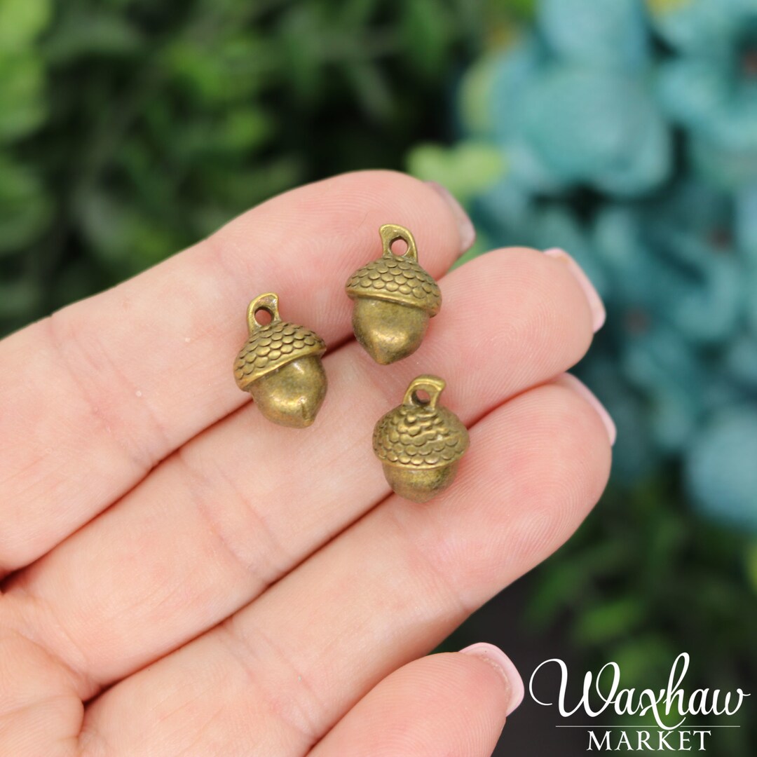 5 Bronze Acorn Charms, 3D, Antique Bronze Tone (D-175) - Etsy