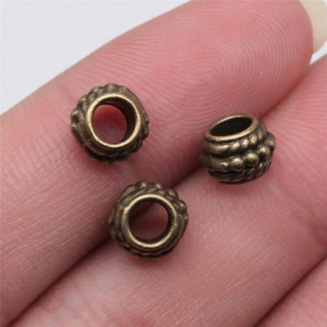 10 Bronze Bead Spacers, Antique Bronze Tone Spacer Charms (M-54) - Etsy