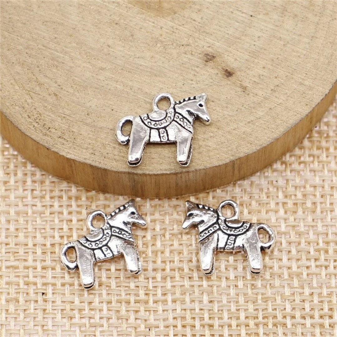 8 Silver Tiny Dala Horse Charms, 12x14mm, Silver Tone Charms (O-98) - Etsy