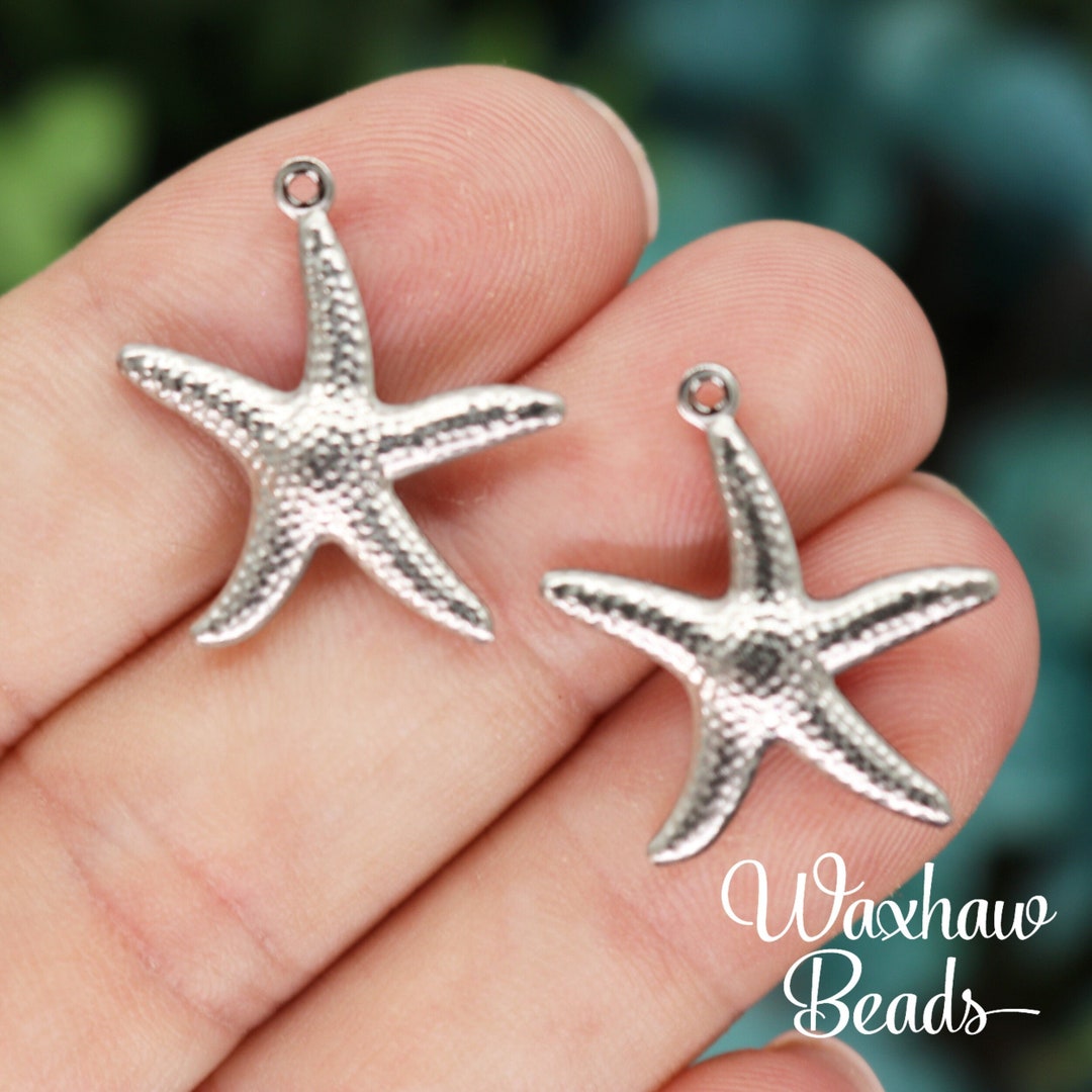 10 Starfish Charms, Silver Tone Stainless Steel Charms (I-204) - Etsy