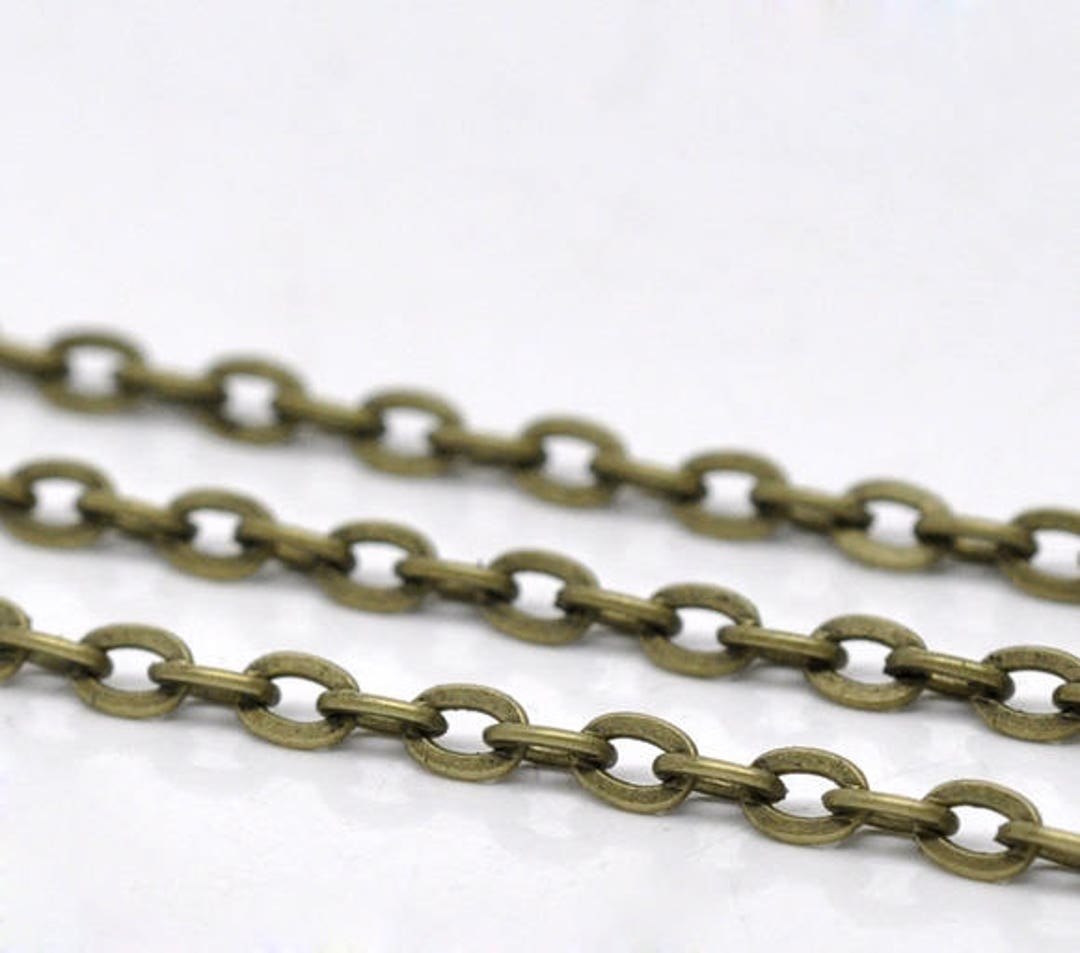 32ft Bronze Cable Chain Bronze Link, 4x3mm 1/8x 1/8 S-80 - Etsy