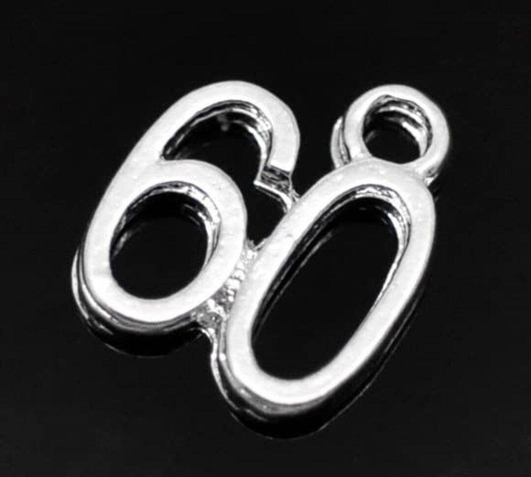BULK 25 Number 60 Charms, Silver Plated (T-74) - Etsy