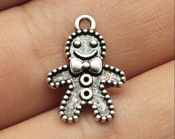 20pcs Gingerbread House Charm Christmas Charm Antique Silver Tone ...