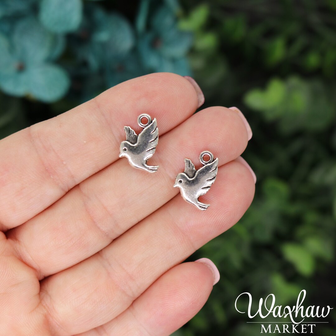 8 Silver Love Bird Dove Charms, 15x11mm, Silver Tone Charms (A-232) - Etsy