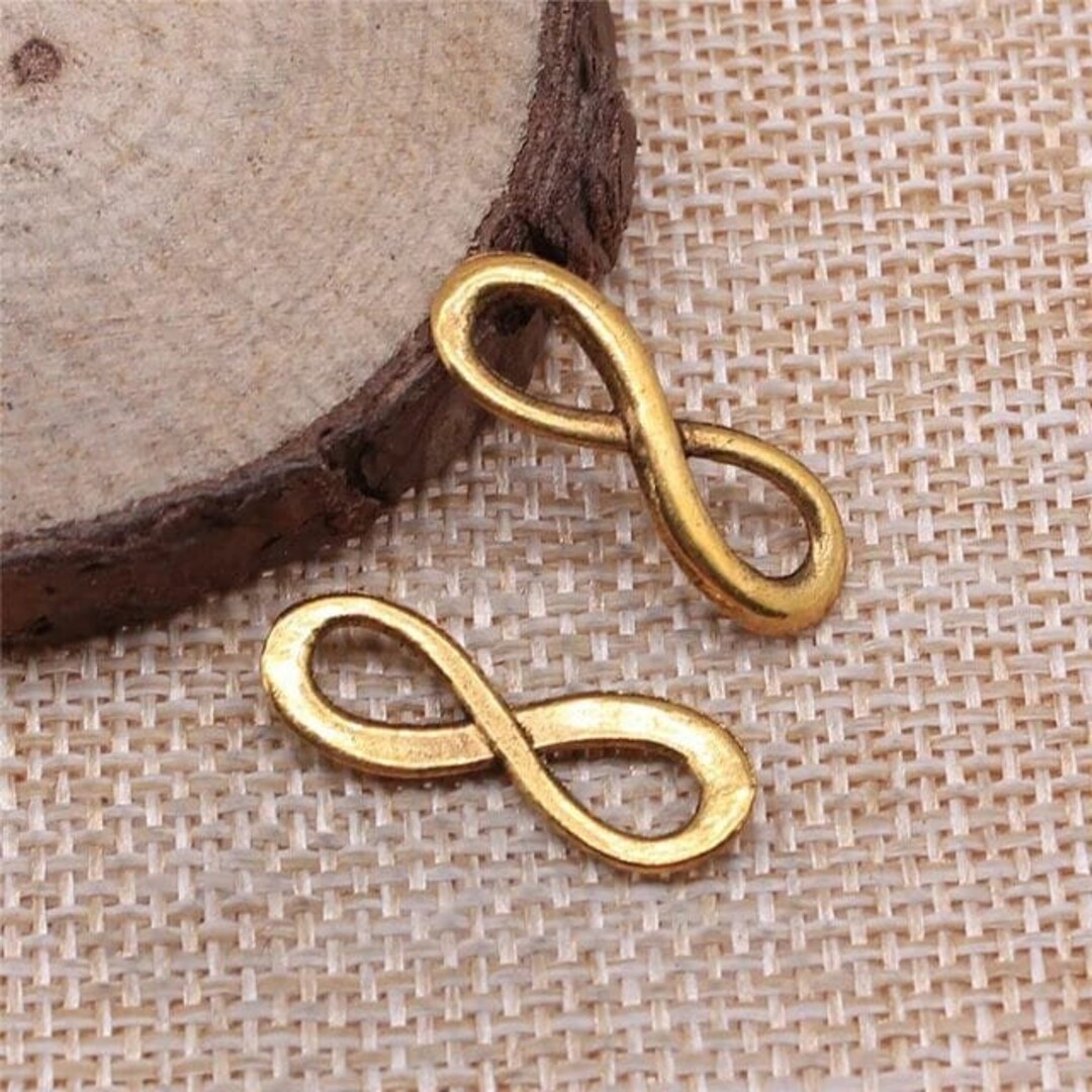 10 Gold Infinity Charms, 23x8mm, Antique Gold Tone Charms (C-079) - Etsy