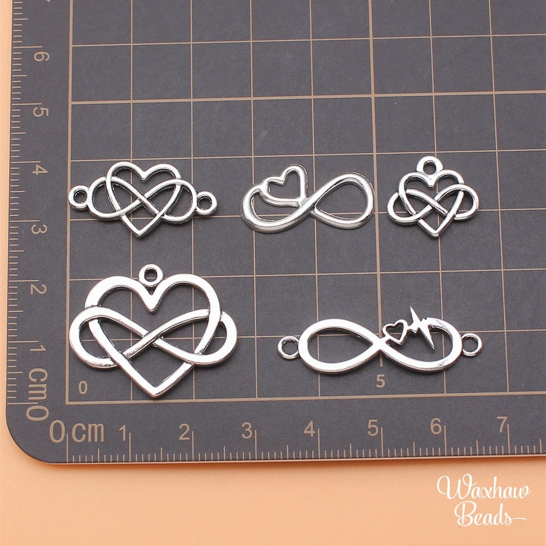 BULK 5 Silver Set of Infinity Charms, Mixed Lot of Charms (K-190) - Etsy