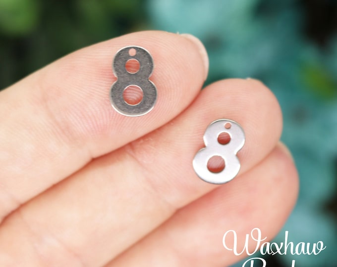 Stainless Steel Number 8 Connector Stainless Steel Number 8 Earrings ...