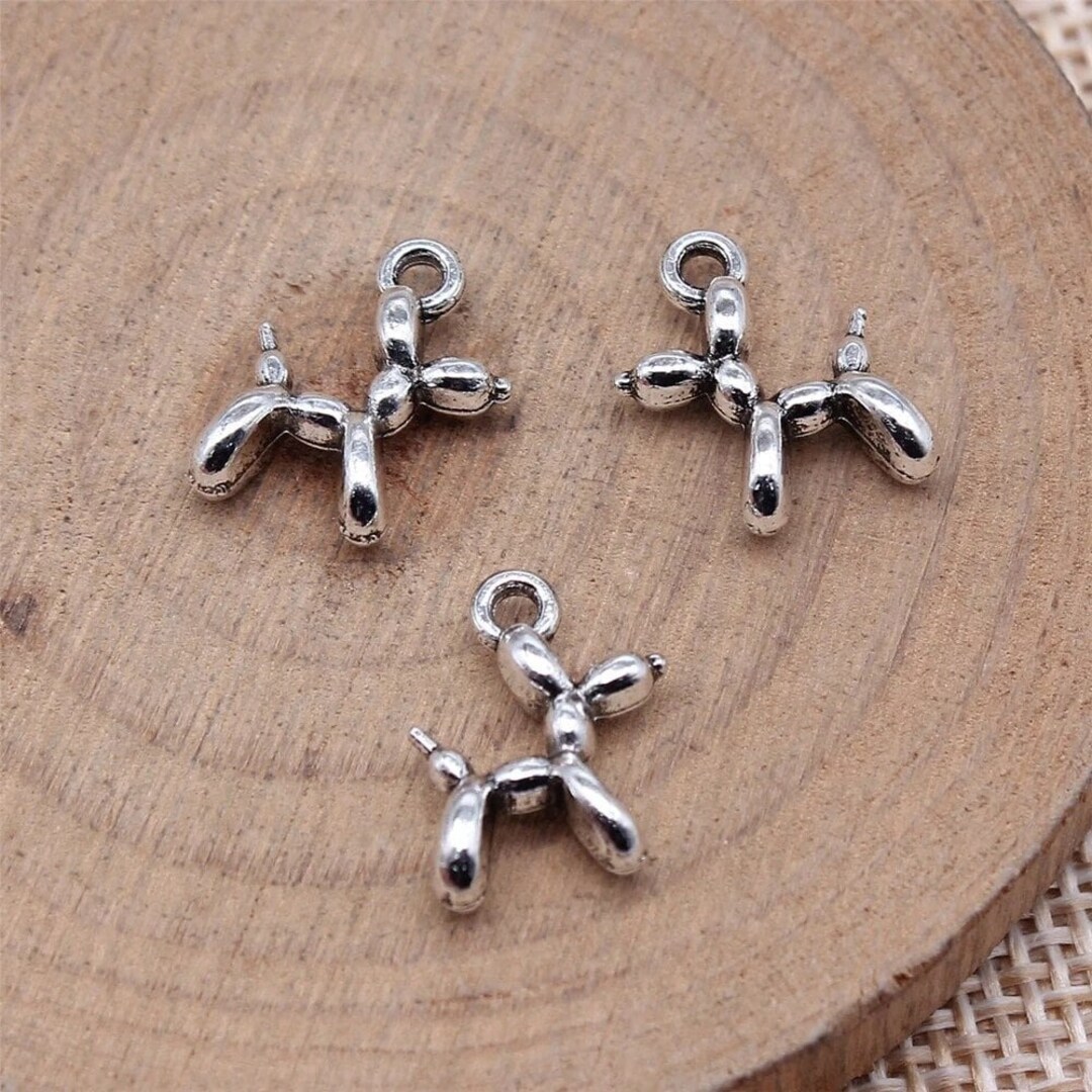 8 Silver Balloon Animal Dog Charms, 3D, Silver Tone Charms (M-244) - Etsy