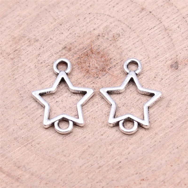 Star Charm With Two Holes - Etsy