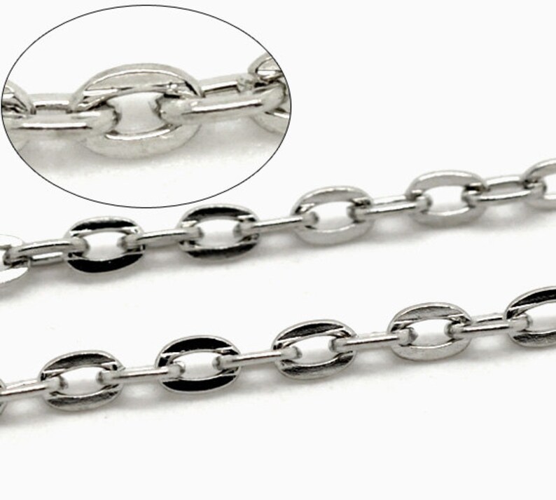 BULK 32Ft Open Cable Necklace Chain 3mm x 2mm Antique Silver | Etsy