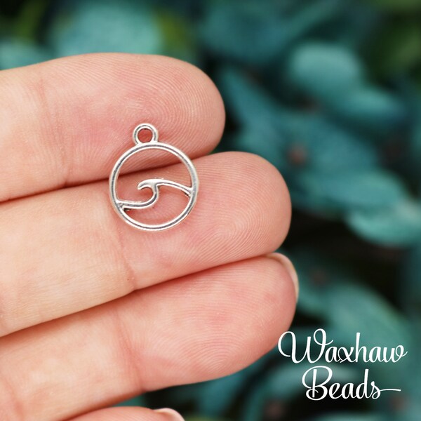Wave Charm - Etsy