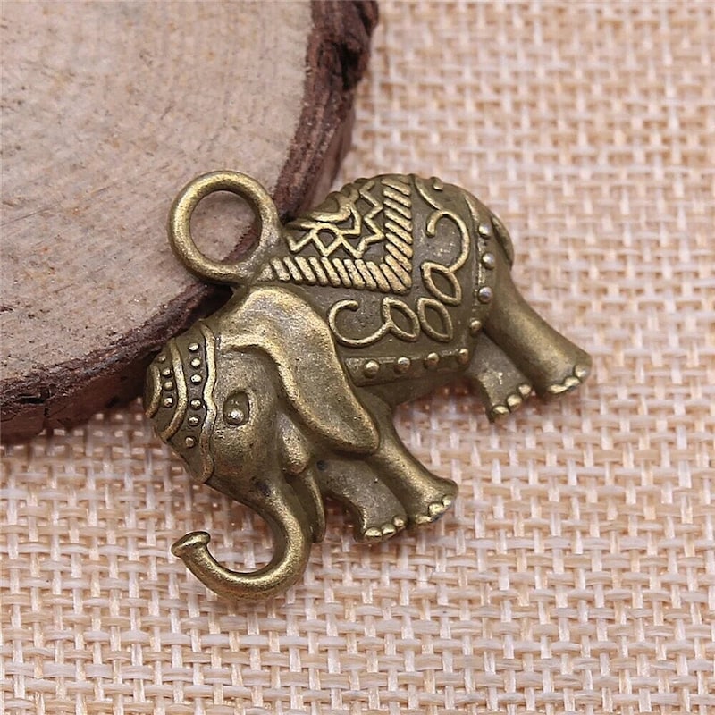 Bronze Elephant Pendants - Etsy