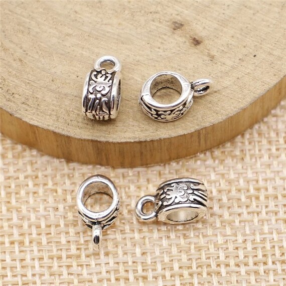 8 Chinese Bail Bead Charms Silver Tone Charms K-229 - Etsy