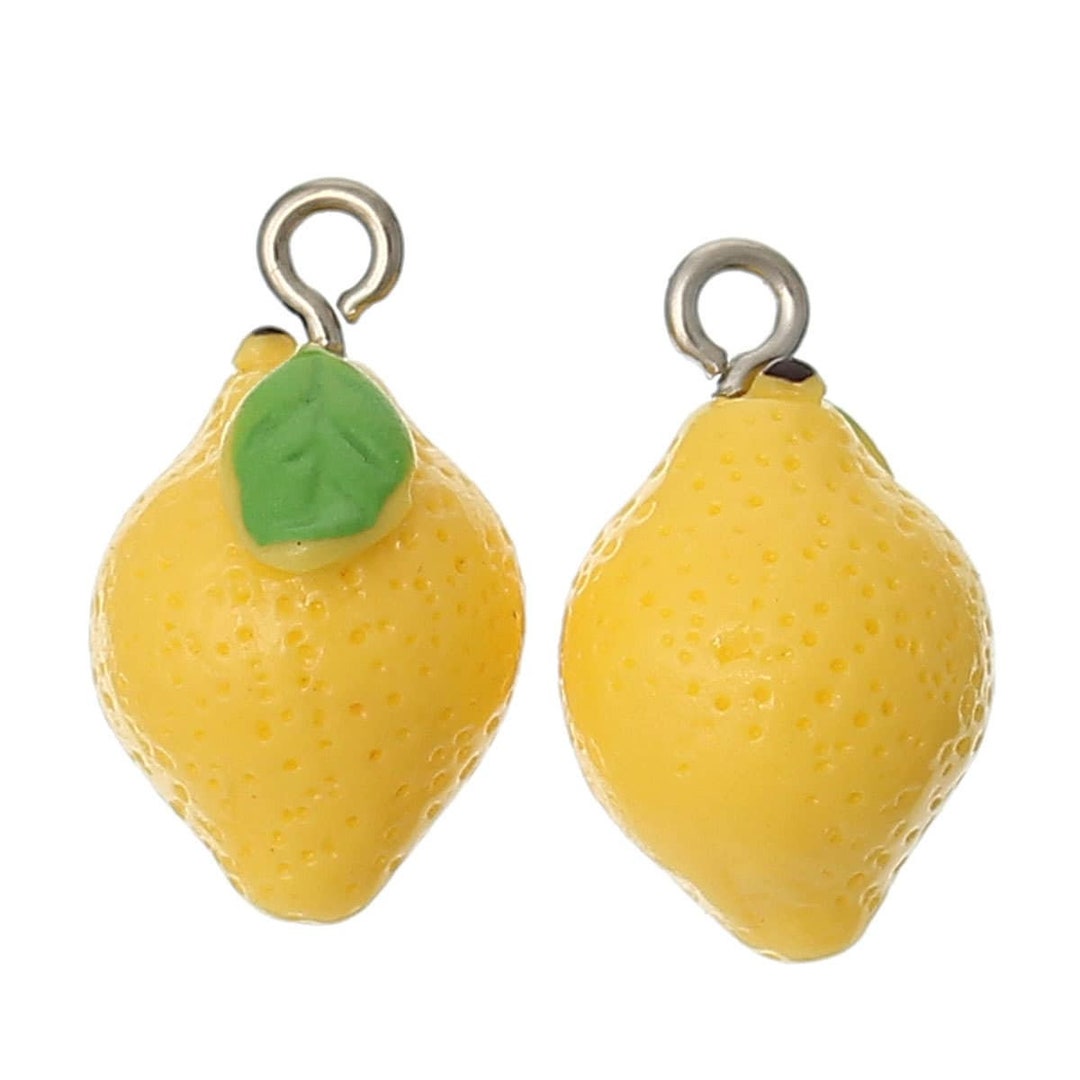 4 Lemon Charms, 3D High Quality Resin J-126 - Etsy