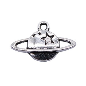 5 Silver Solar System Charms, Planet Charms, Silver Tone Charms (H-38 ...
