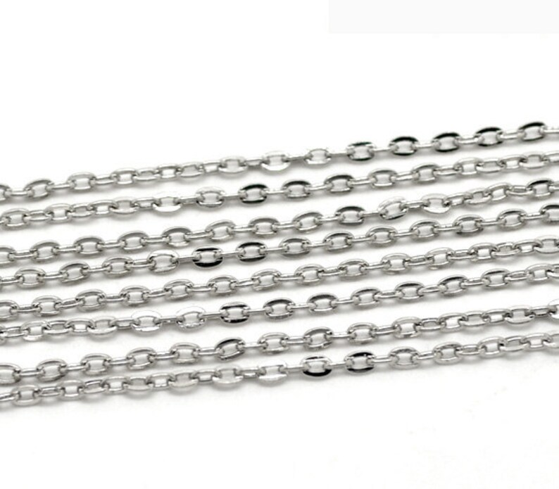 BULK 32Ft Open Cable Necklace Chain 3mm x 2mm Antique Silver | Etsy