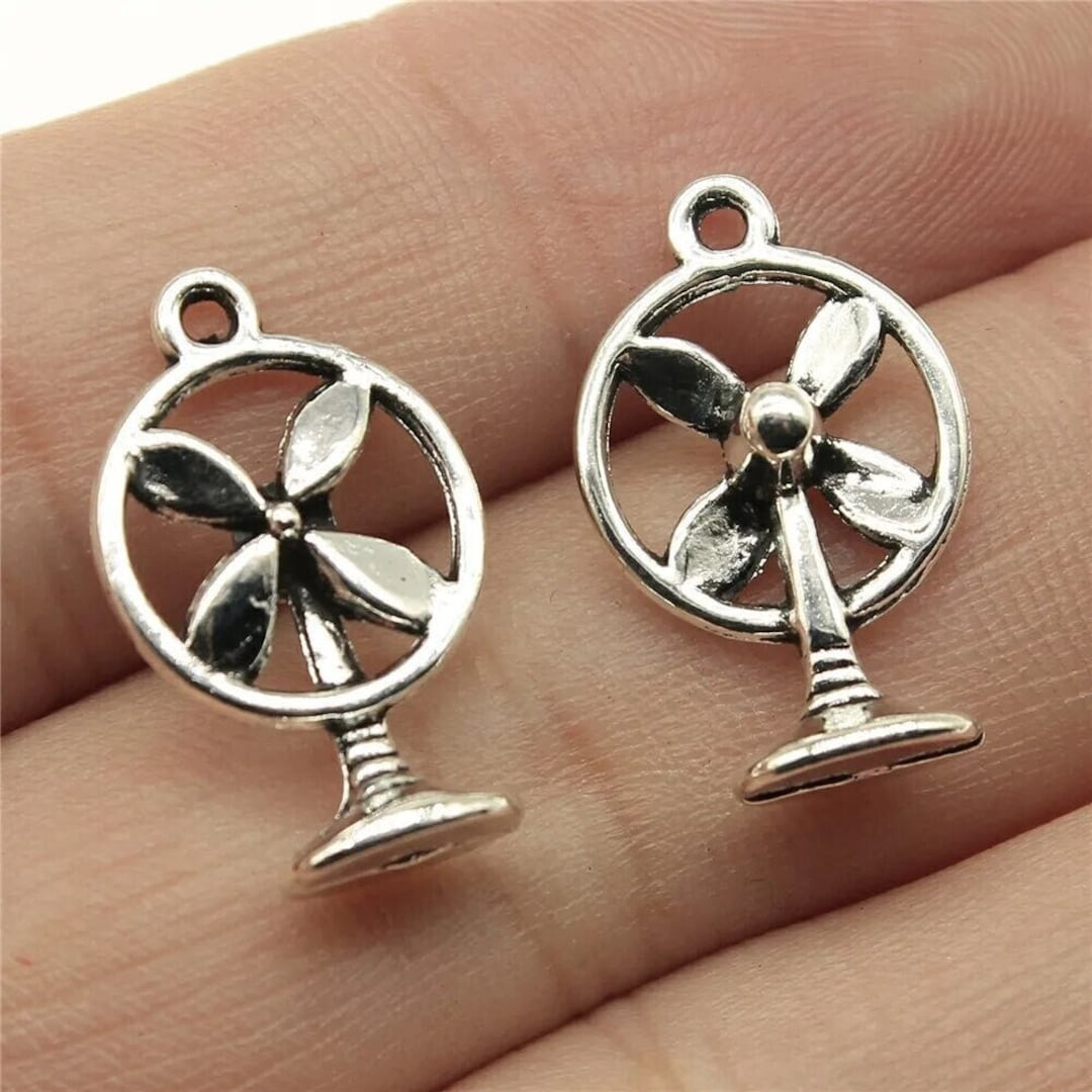 6 Silver Electric Fan Charms, 21x13mm, Antique Silver Tone (U-150) - Etsy